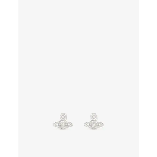 VIVIENNE WESTWOOD Carmela Bas Relief Earrings - Platinum / White Cz