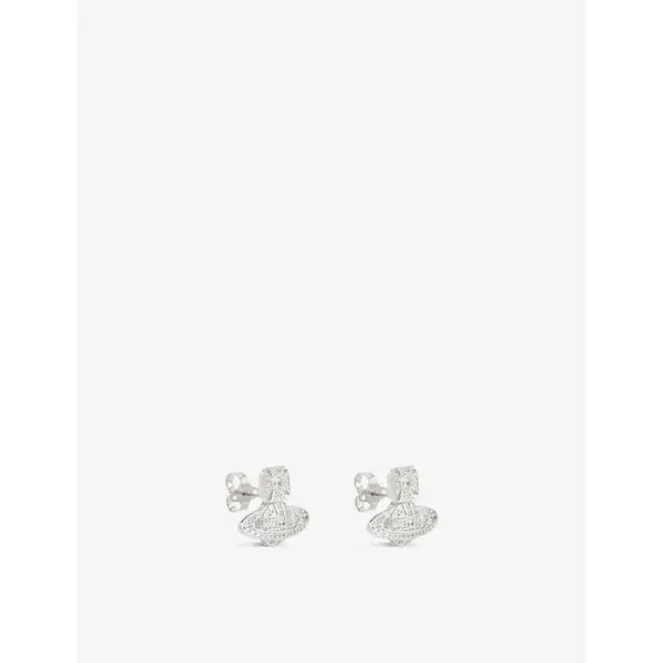 VIVIENNE WESTWOOD Carmela Bas Relief Earrings - Platinum / White Cz