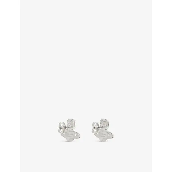 VIVIENNE WESTWOOD Carmela Bas Relief Earrings - Platinum / White Cz