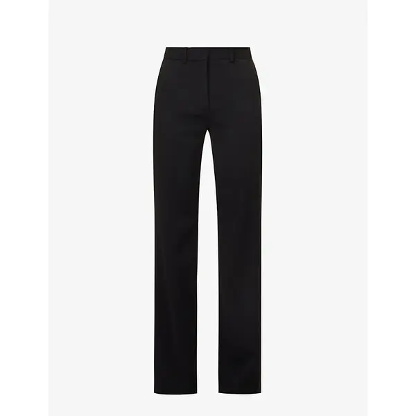 JOSEPH Morissey Straight-leg High-rise Trousers - Black
