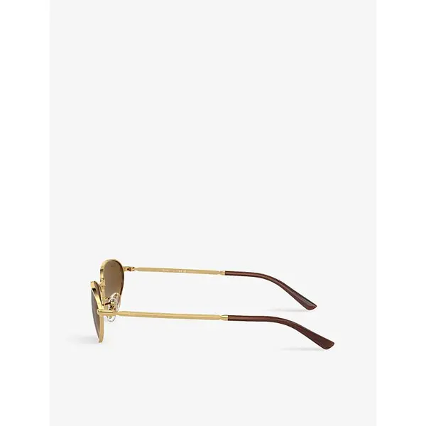 Ray-ban Oval-frame Metal Sunglasses - Gold