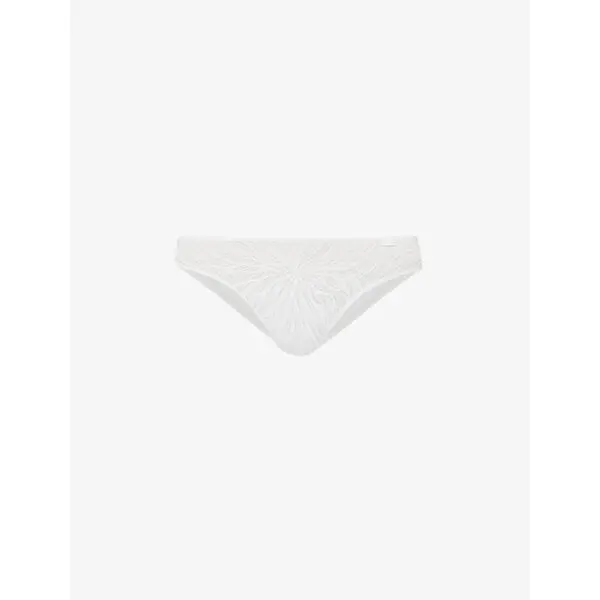 Calvin Klein Sheer Marquisette Embroidered Stretch-lace Briefs - White