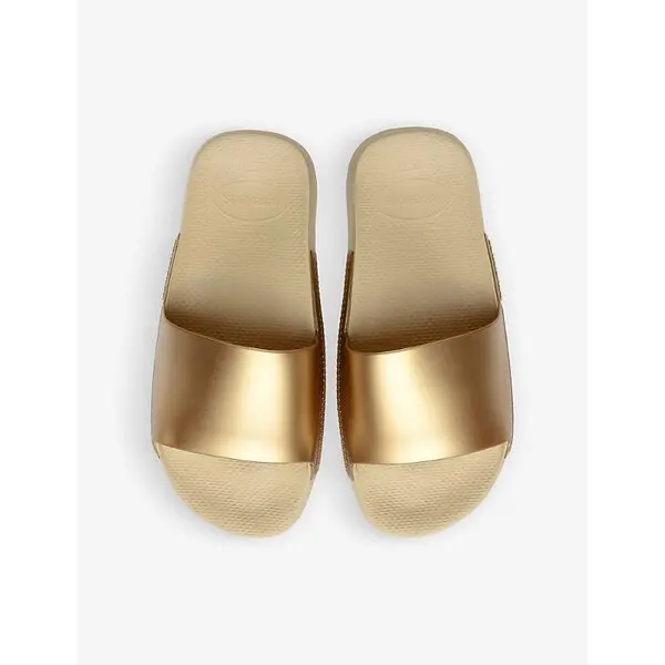 Havaianas Classic Metallic Rubber Sliders - Sand Grey