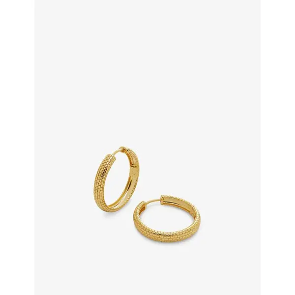 Monica Vinader Heirloom Medium 18ct -plated Vermeil Sterling-silver Hoop Earrings - Yellow Gold