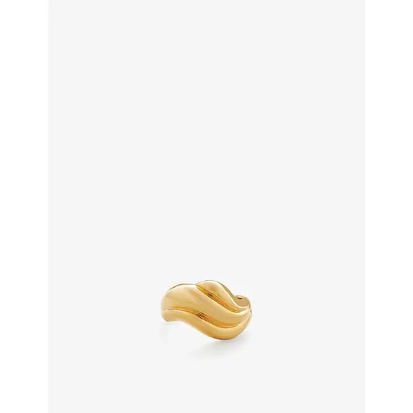 Monica Vinader Swirl 18ct Vermeil Ring - Yellow Gold