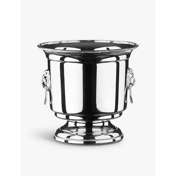ARTHUR PRICE Lion-embellished Silver-plated Stainless-steel Ice Bucket - Silver Plated