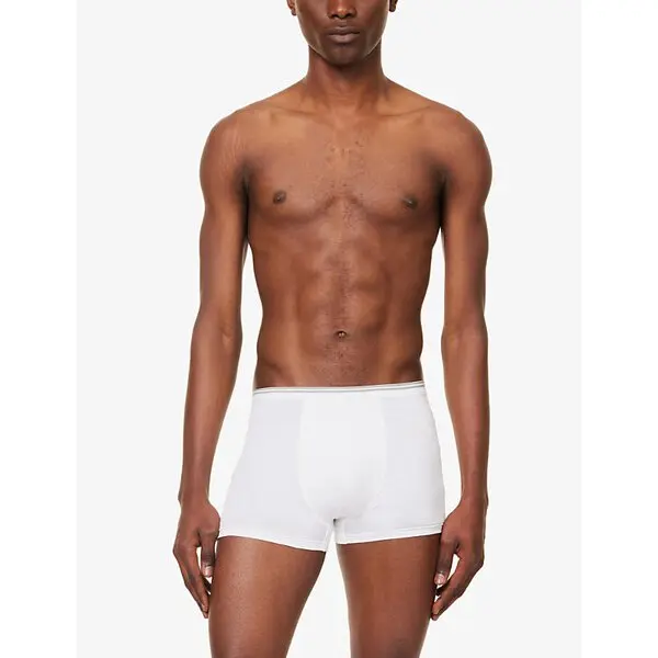 Zimmerli Stripe-waistband Cotton-blend Jersey Trunks - White