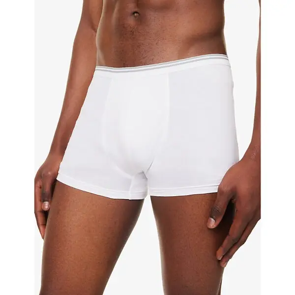Zimmerli Stripe-waistband Cotton-blend Jersey Trunks - White