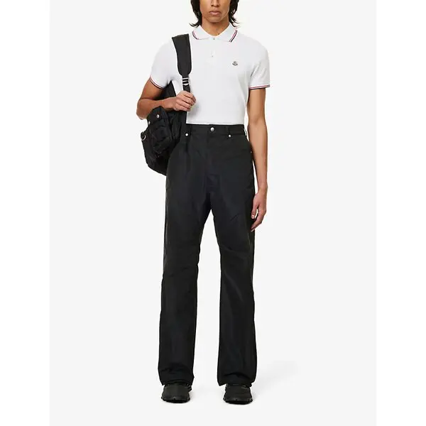 Moncler Brand-patch Split-hem Cotton-piqué Polo Shirt
