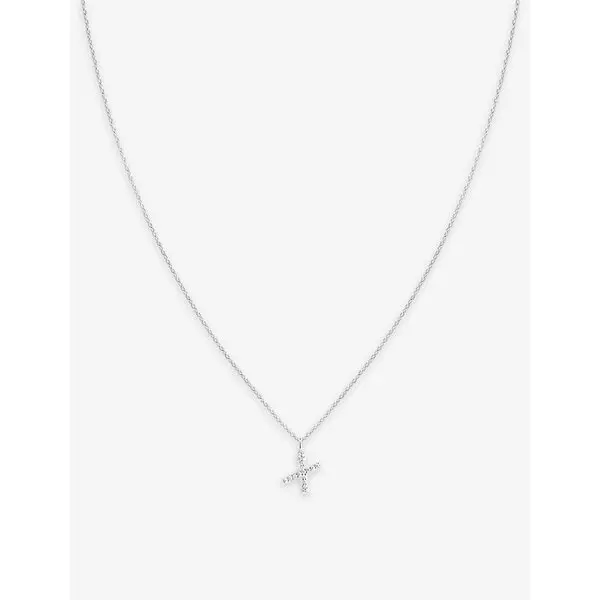 ASTRID & MIYU Initial Pendant Necklace - Rhodium