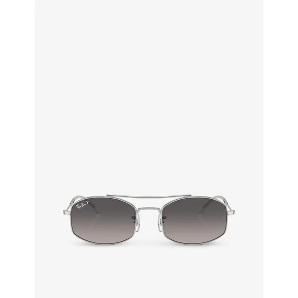 Ray-ban Rb3719 Oval-frame Sunglasses - Silver