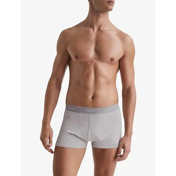 REISS Heller Logo-print Pack Of Three Stretch-cotton Boxers - Multi
