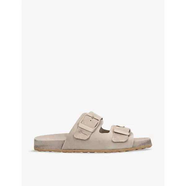 Manebí Traveler Nordic Double-buckle Suede Sandals - Taupe