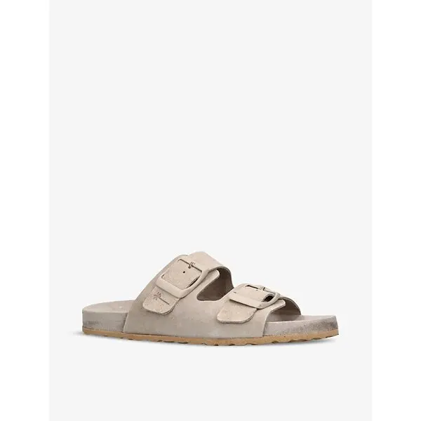 Manebí Traveler Nordic Double-buckle Suede Sandals - Taupe