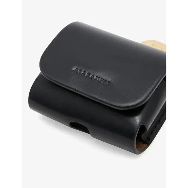 ALLSAINTS Logo-debossed Leather Airpod Case
