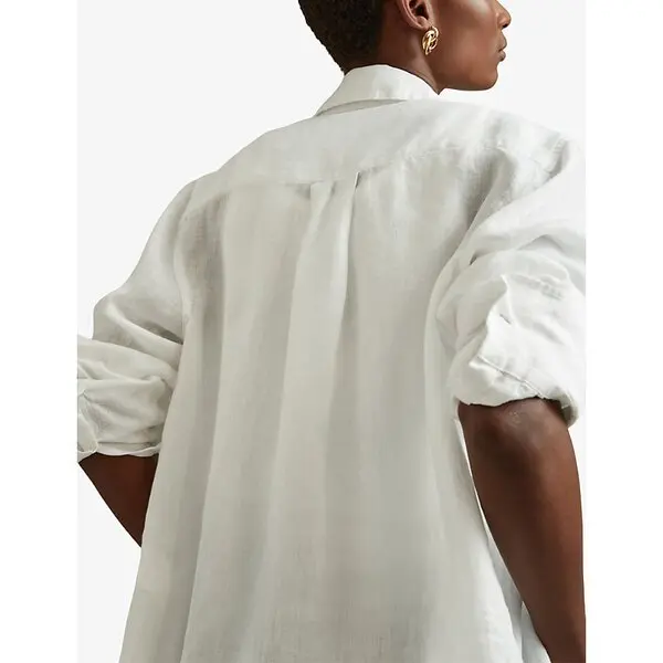 REISS Belle Relaxed-fit Long-sleeve Linen Shirt - White