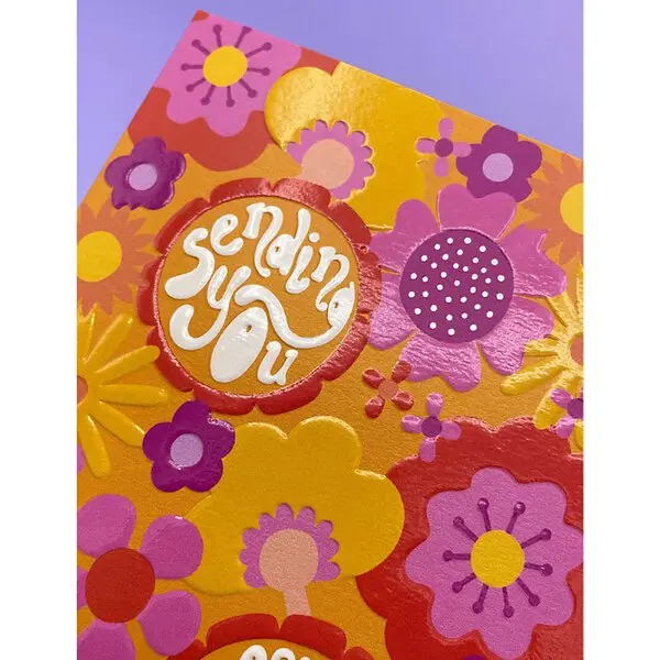 RASPBERRY BLOSSOM Sending You Positive Vibes' Greetings Card 18cm X 13cm