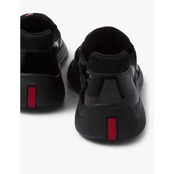 Prada America's Cup Leather And Mesh Trainers - Black