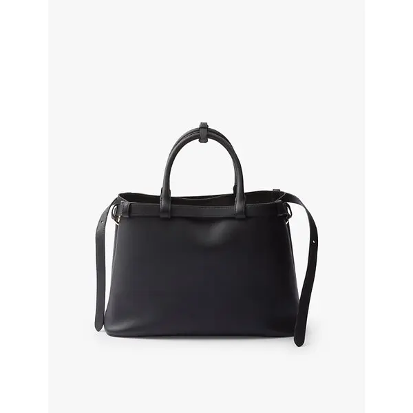 Prada Buckle Leather Medium Tote Bag