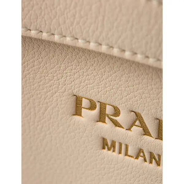 Prada Buckle Leather Medium Tote Bag