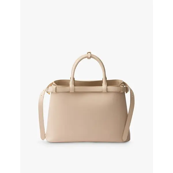 Prada Buckle Leather Medium Tote Bag