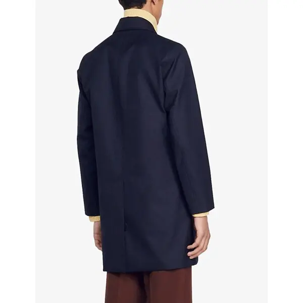 Sandro Collared Waterproof Shell Coat - Bleus