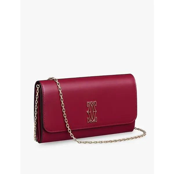 CARTIER C De Leather Wallet On-a-chain - Red