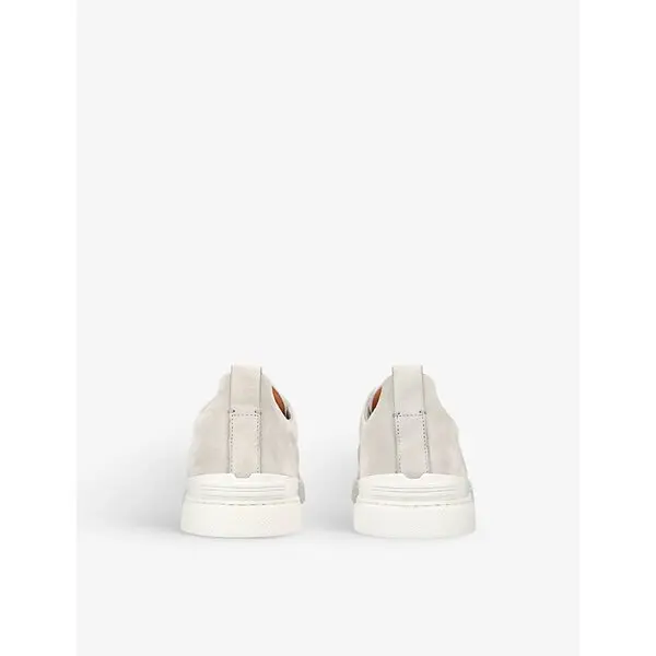 Zegna Triple Stitch Suede Low-top Trainers - Bone