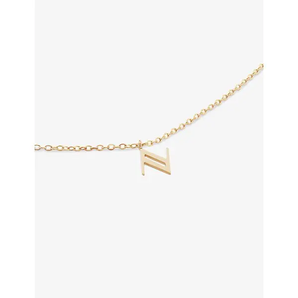 Monica Vinader Small Letter N 14ct Yellow-gold Pendant Necklace - Yellow Gold