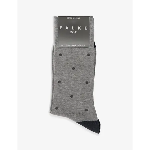 Falke Dotted Cotton-blend Socks - Anthracite Mel.