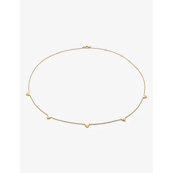 Monica Vinader Heart Station 18ct Gold-plated Necklace - Yellow Gold