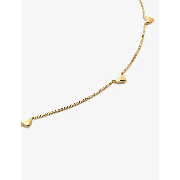 Monica Vinader Heart Station 18ct Gold-plated Necklace - Yellow Gold