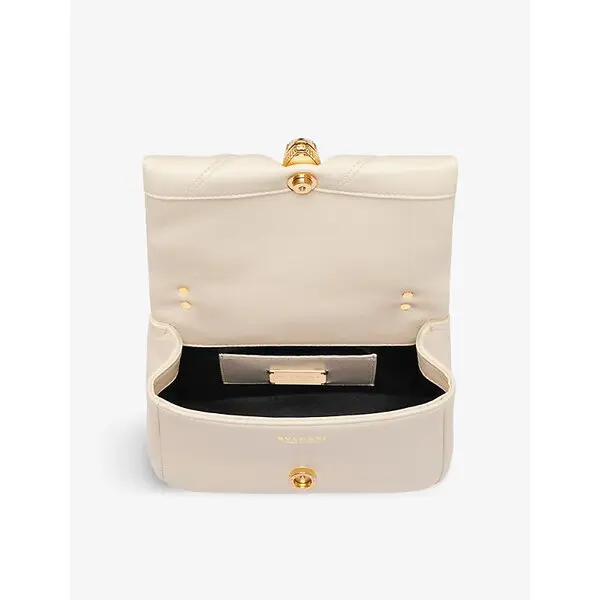 BVLGARI Serpenti Maxi Cabochon Small Cross-body Bag - White