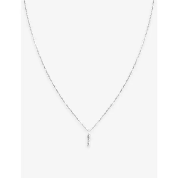 ASTRID & MIYU Initial Cubic Zirconia Necklace - Rhodium