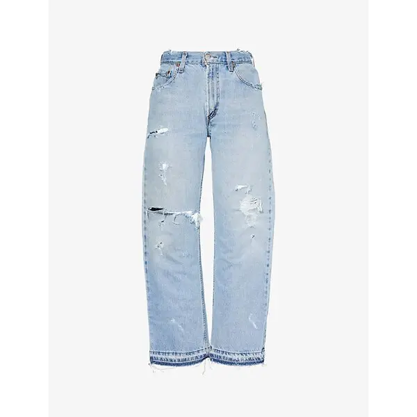 CASEY JEAN BY JEAN VINTAGE Distressed Straight-leg Mid-rise Jeans