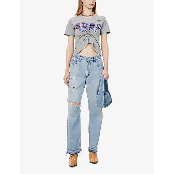 CASEY JEAN BY JEAN VINTAGE Distressed Straight-leg Mid-rise Jeans