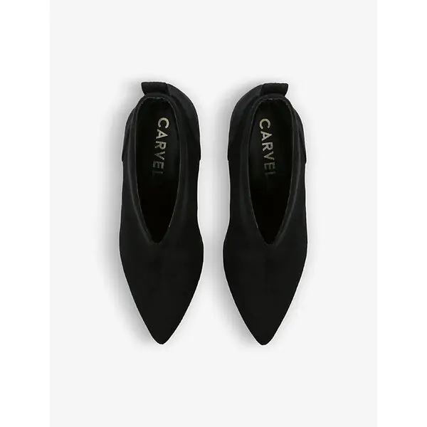 Carvela Flute Curved Ankle Suede Heeled Ankle Boots