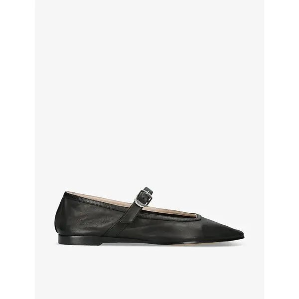 Le Monde Beryl Mary Jane Leather Ballet Flats - Black