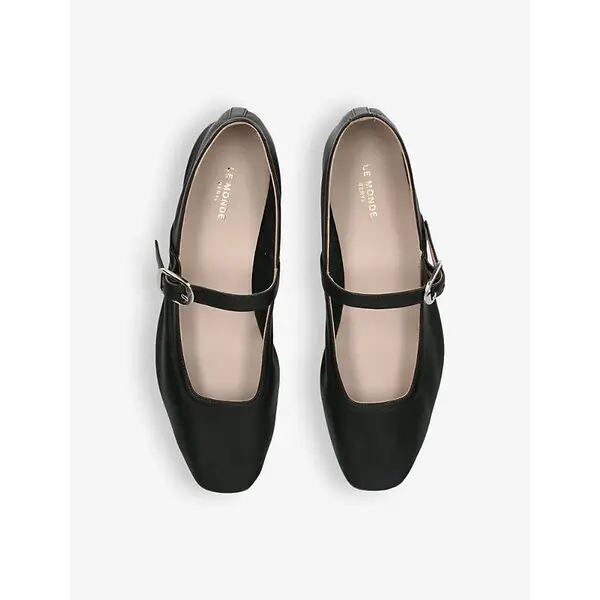 Le Monde Beryl Mary Jane Leather Ballet Flats - Black