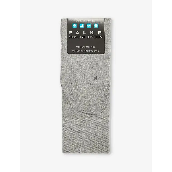 Falke Ribbed-cuff Cotton-blend Crew Socks - Light Greymel.