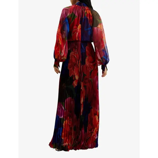 Ted Baker London Adanie Floral-print Pleated Maxi Dress