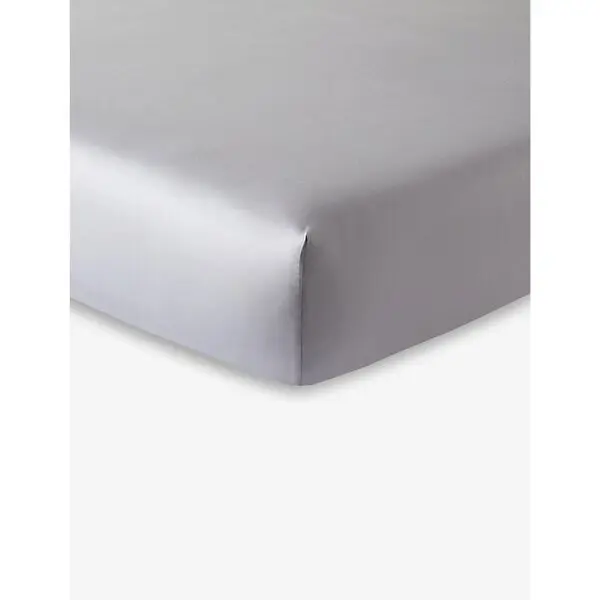 YVES DELORME Triomphe Cotton Fitted Sheet 135cm X 190cm - Platine