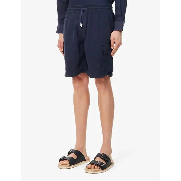 Vilebrequin Baie Linen Shorts - Bleu Marine