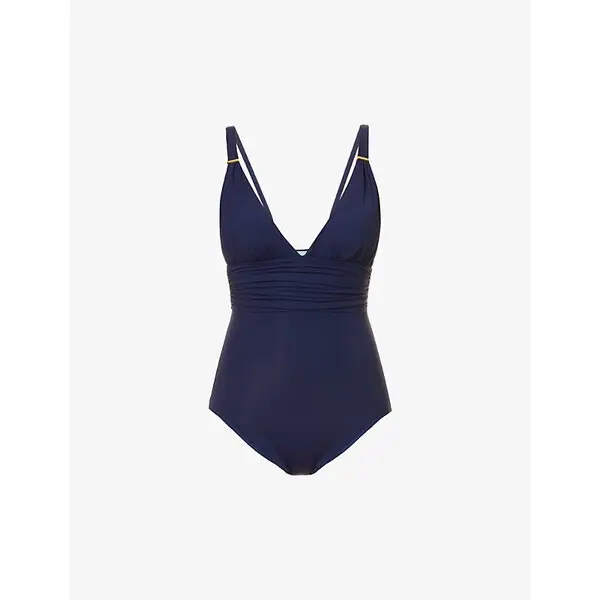 Melissa Odabash Panarea Plunge-neck Swimsuit - Navy