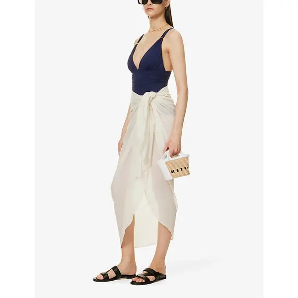 Melissa Odabash Panarea Plunge-neck Swimsuit - Navy