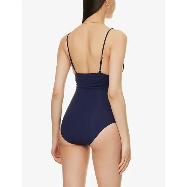 Melissa Odabash Panarea Plunge-neck Swimsuit - Navy