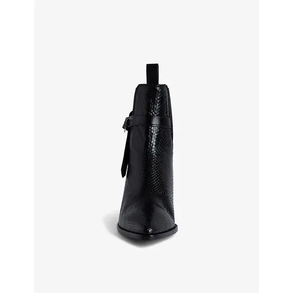 Zadig&Voltaire Tyler Python-effect Leather Ankle Boots