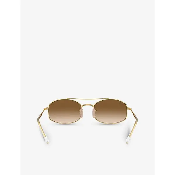 Ray-ban Rb3719 Oval-frame Sunglasses - Gold