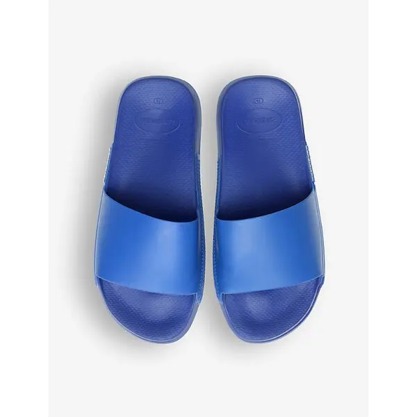 Havaianas Logo-embellished Rubber Slides - Indigo Blue