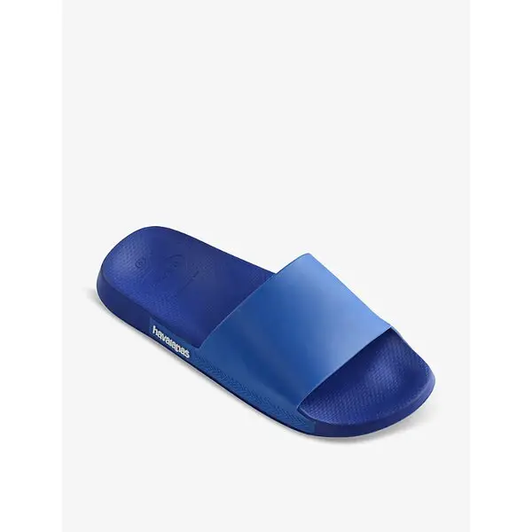 Havaianas Logo-embellished Rubber Slides - Indigo Blue